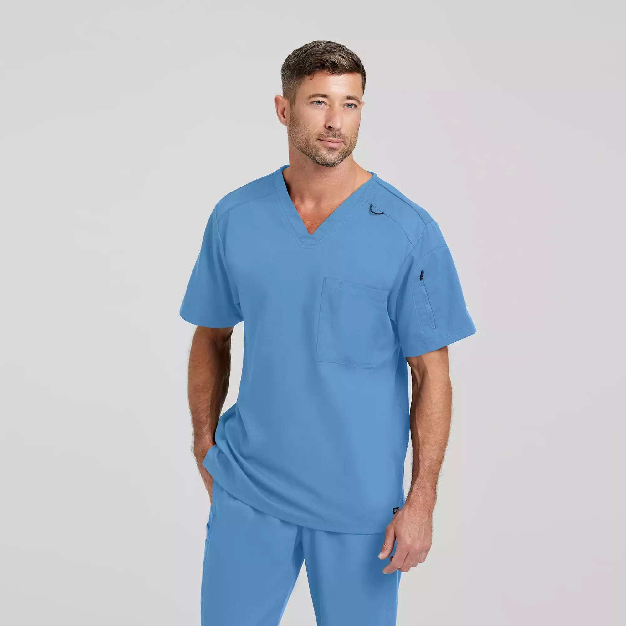 Men's Chest Pocket V-Neck Scrub Top | GRST079 - American Discount Uniform